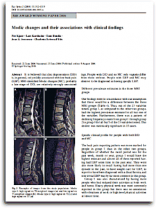 Modic Changes - Spinal Disease Or Normal Finding?